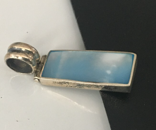 Vtg Necklace Pendant MARKED 950 STERLING SILVER Blue Shell Jewelry lot ...