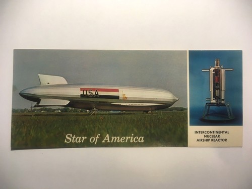 RARE VTG ZEPPELIN STAR OF AMERICA NUCLEAR POWERED AIRSHIP POSTCARD | eBay
