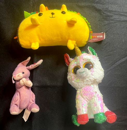 Lot of 3 Plushes - Exploding Kittens, TY Teenie Beanie & TY Flippables ...