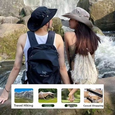Two-way Style UPF50 Sun Hat Breathable Fabric Built-in Windproof Strap ...