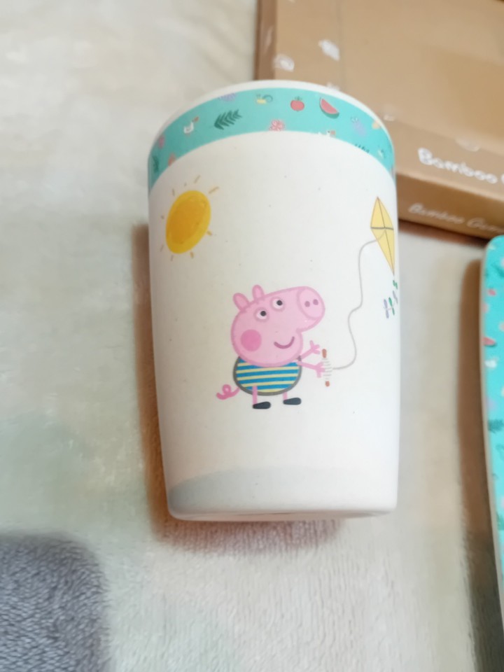 Peppa Pig & George Bamboo Section Plate And Cup ( Game Plate ) | eBay UK