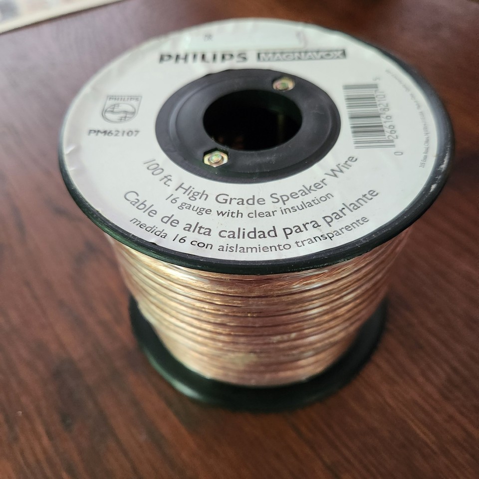 NEW Philips Magnavox Speaker Wire PM62107 100 foot high grade SEALED 16 ...