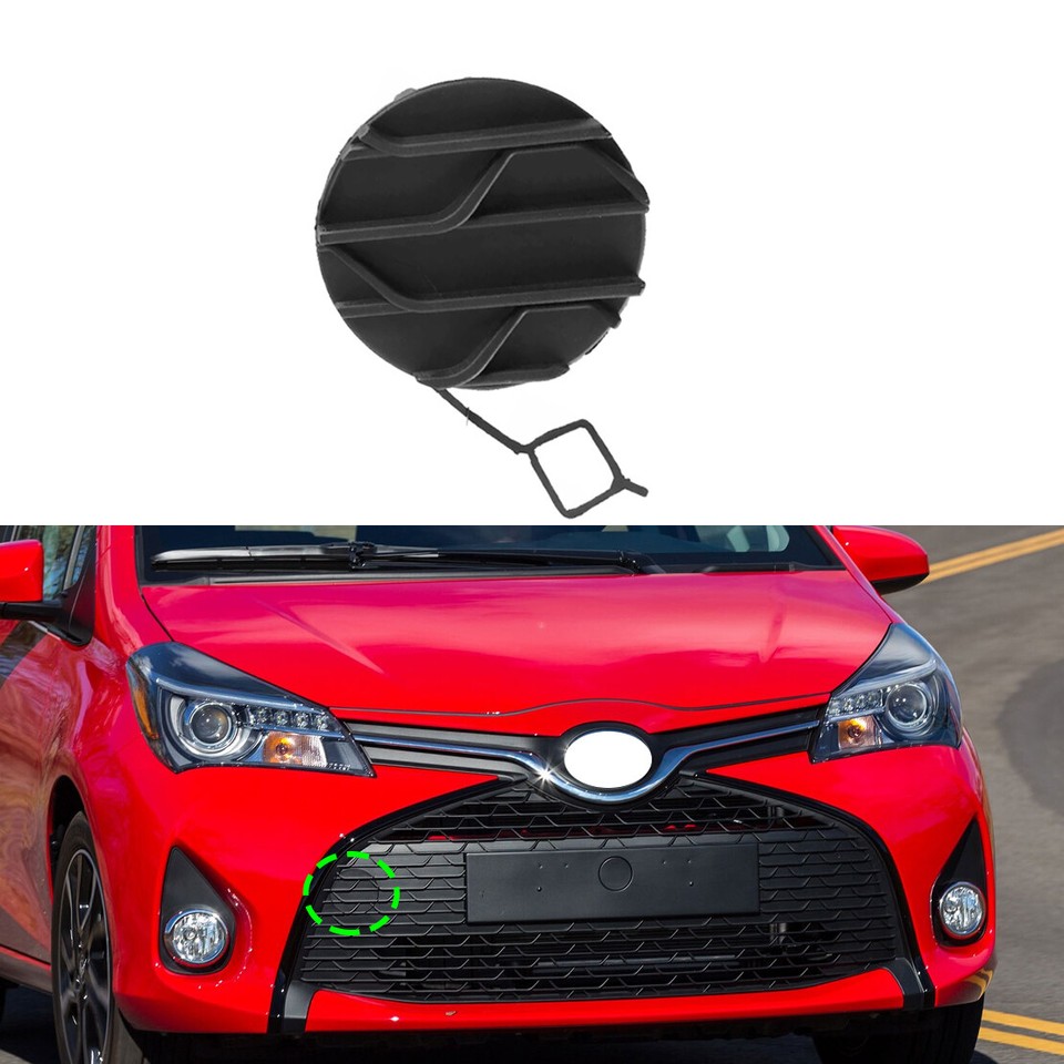 Front Bumper Tow Hook Eye Cover Cap Fit For Toyota Yaris III 2014 2015 ...