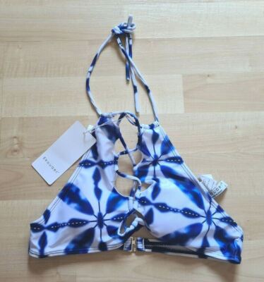 Ekouaer High Neck Tie Dye Spaghetti Strap Criss Cross Bikini Top Size ...