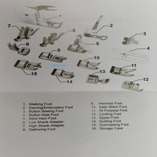 Presser Foot 15pcs Home Domestic Free Storage Box | eBay