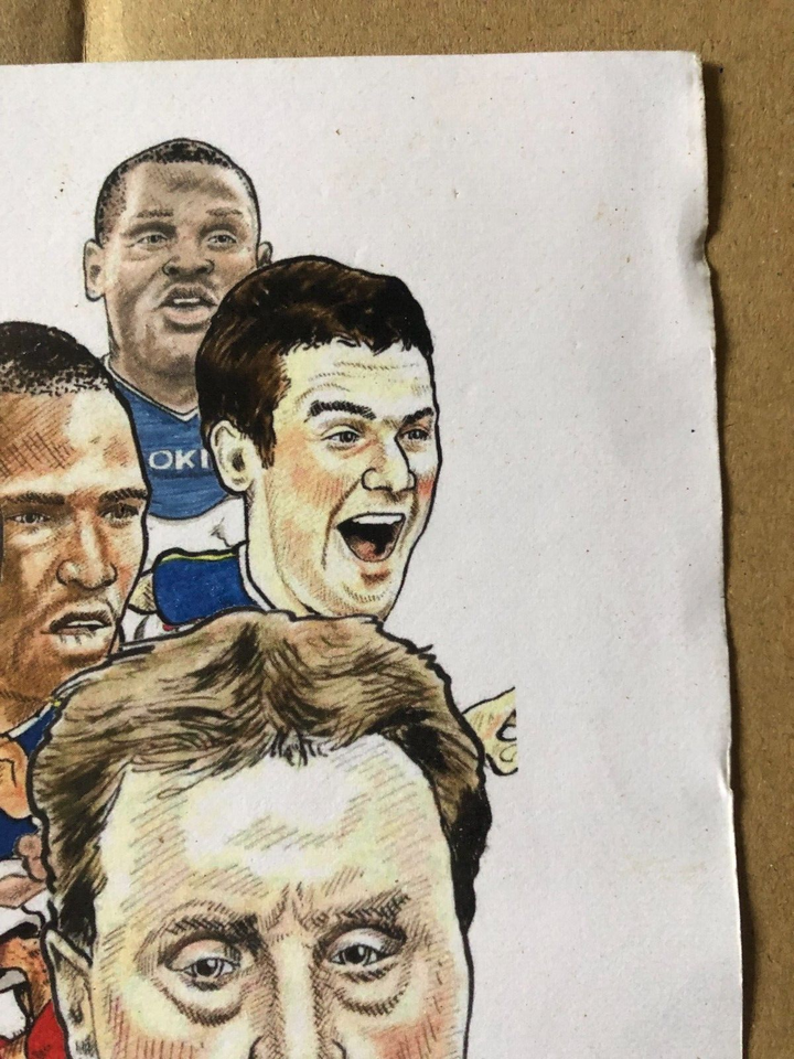 NORMAN HOOD ARTIST SIGNED LTD EDITION CARTOON PORTSMOUTH, FA CUP ...
