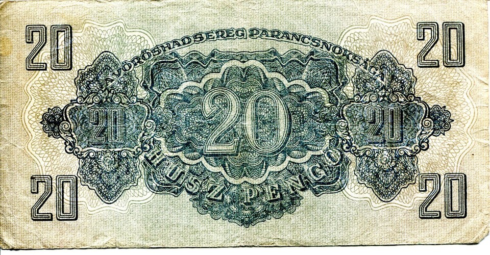 Banknote Red Army Command WW2 1944 Hungary Soviet 20 Pengo Occupation ...