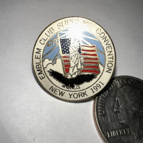 Flag Supreme Emblem Club Convention Elks 1991 New York Metal Enamel Pin ...