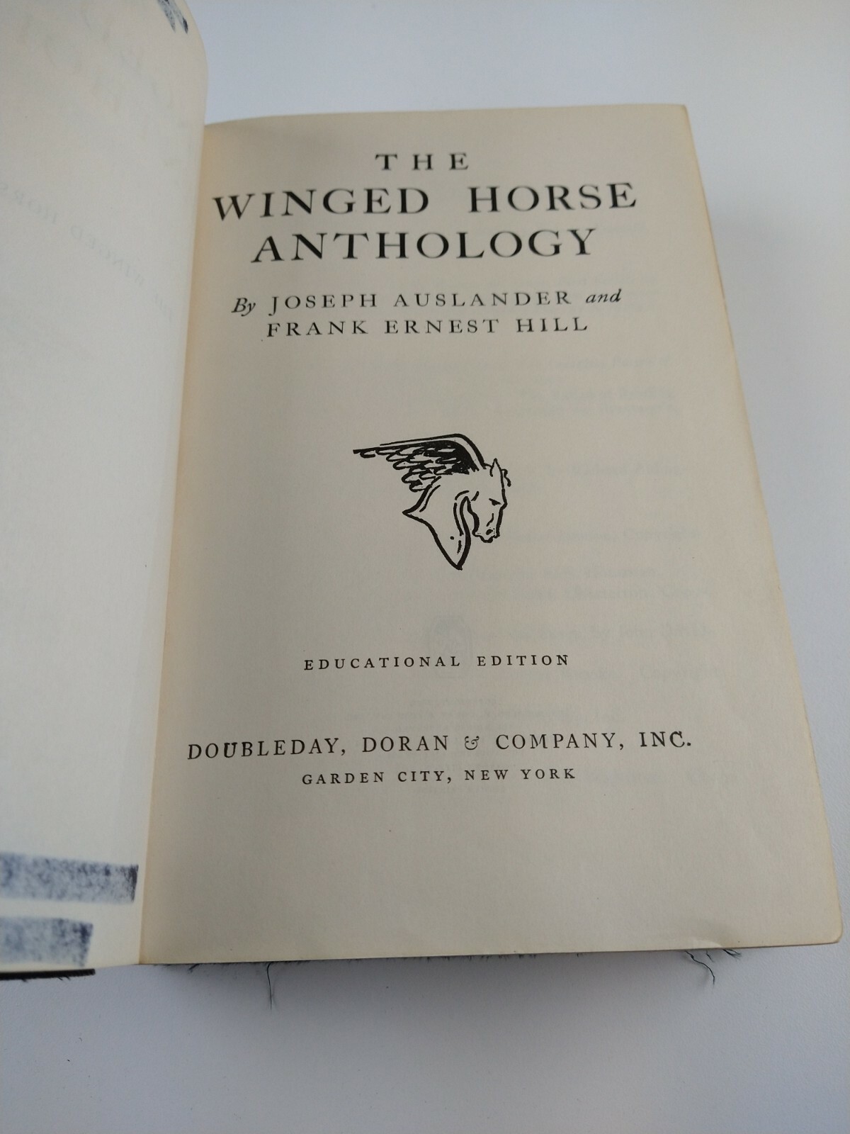 *1929 THE WINGED HORSE ANTHOLOGY JOSEPH AUSLANDER FRANK HILL HC BOOK ...