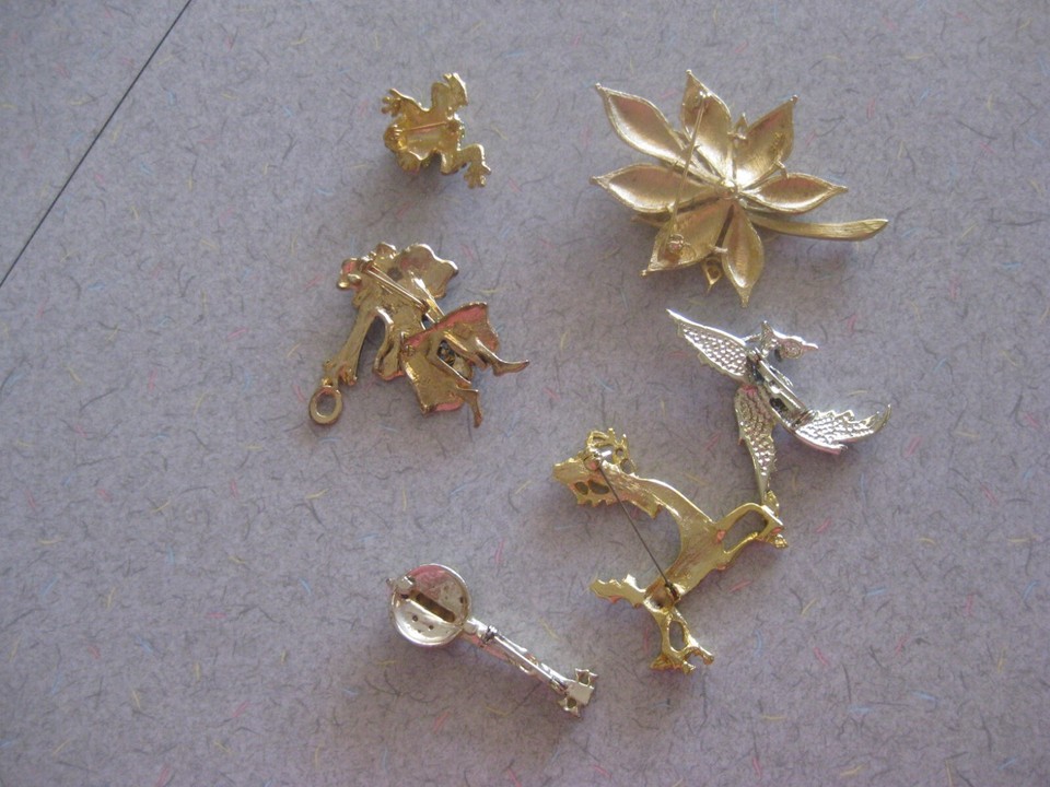 Pins costume jewelry group of 6 | eBay