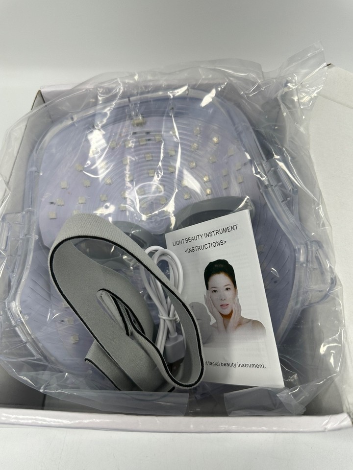 Glokore LED Wireless Light Therapy Face Mask Device White Open Box New ...