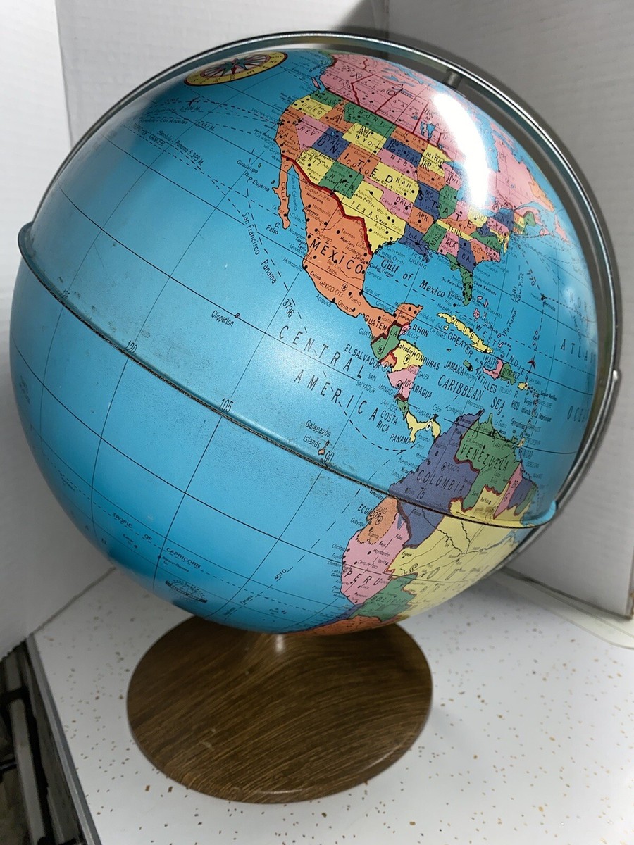 Large World Globe With Vivid Colors 16 In Diameter Nystrom