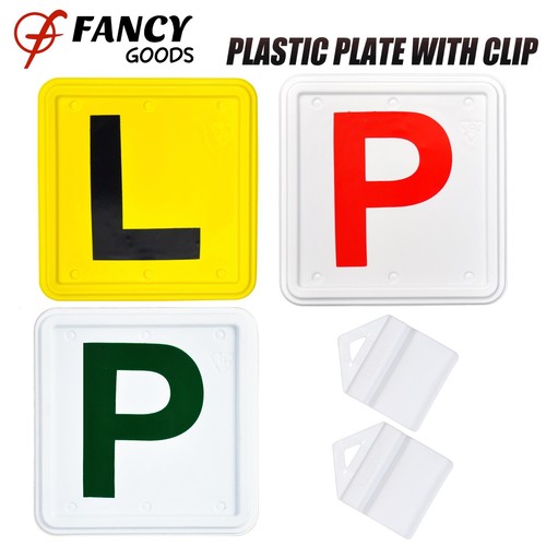 2PCS Plastic Red P Plate Green P Plate Learner Plate with Holder Clips ...