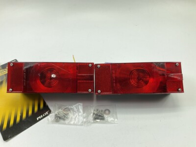(2) Pilot NV5078 Red Rectangular Halogen Trailer Light Lamp 8.25"X3.18 ...