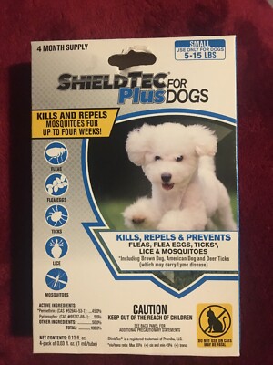 4 Month Supply Treatment SM Dogs 5-15 lbs ShieldTec Plus: NEW-SHIPS N ...