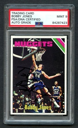 1975 Topps Basketball BOBBY JONES RC AUTOGRAPH #298 PSA 9 MINT Nuggets ...