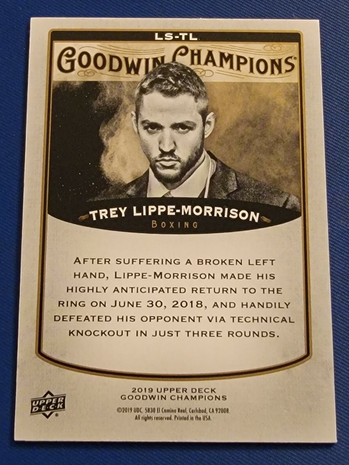 2019 Upper Deck Goodwin Champions TREY LIPPE MORRISON Splash Of Color ...