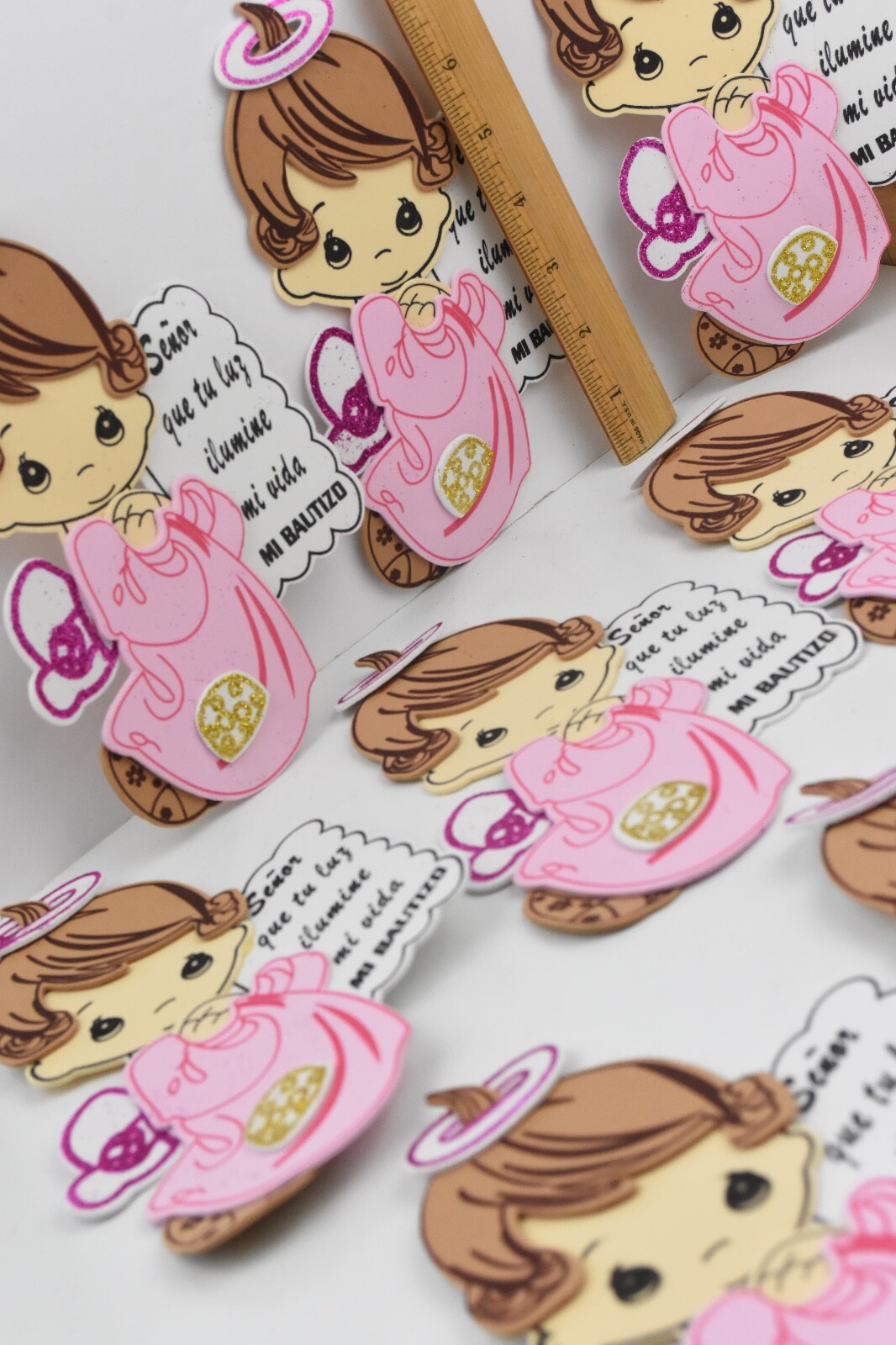 LRG RECUERDOS BAUTIZO ANGELITOS ROSA BAPTISM PARTY FAVORS ANGELS ...