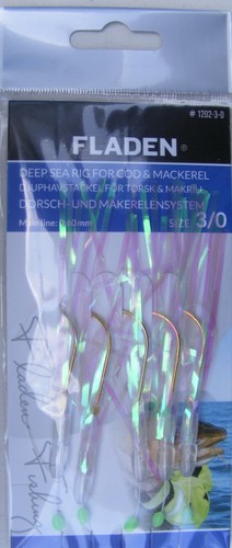 Fladen 1202-3-0 Tinsel Fish/Lumi 5 Hook Deep Sea Rig for Cod & Mackerel ...