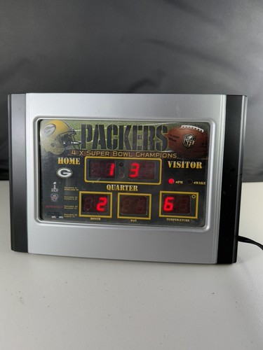 GREEN BAY PACKERS 4X SUPER BOWL CHAMPIONS SCOREBOARD DESK CLOCK ...