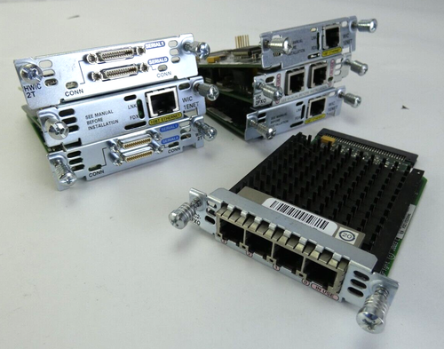 Cisco Router Cards VIC2-4FXO WIC-2T HWIC-2T VIC-2FXO WIC-1ENET LOT OF 7 ...