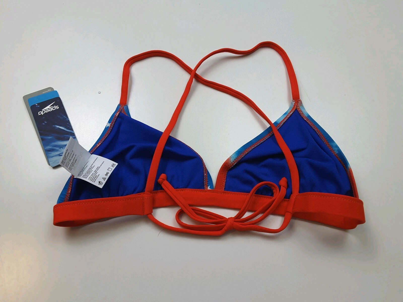 Speedo Women's Printed Tie Back Rio Americana Triangle Bikini Top Size ...