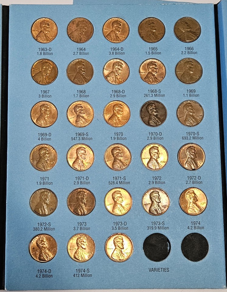 Complete Lincoln Wheat Penny Cent Collection Whitman Album 1941 - 1974 ...