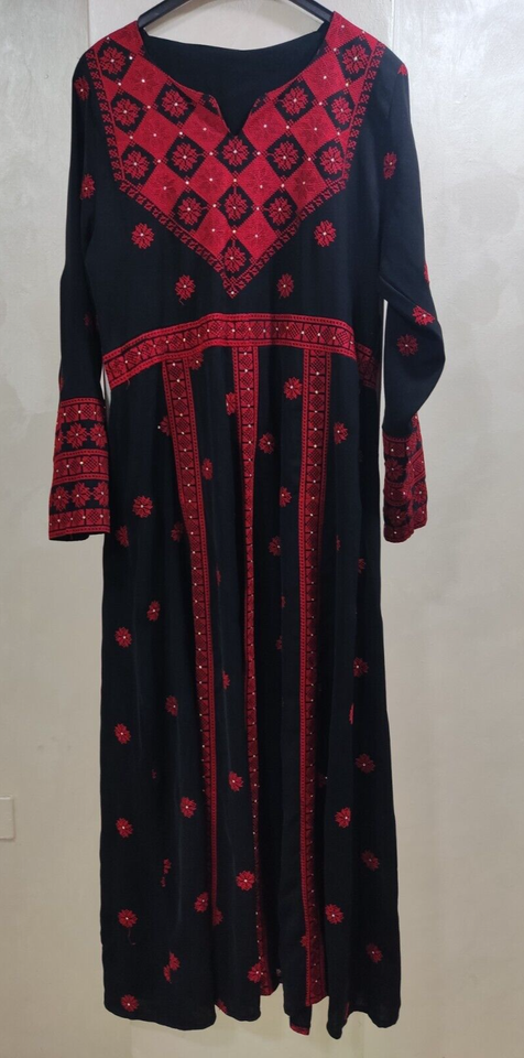 3 Pcs Embroidered Tatreez Thobe Arabic Palestinian Jordanian Dress Thob ...