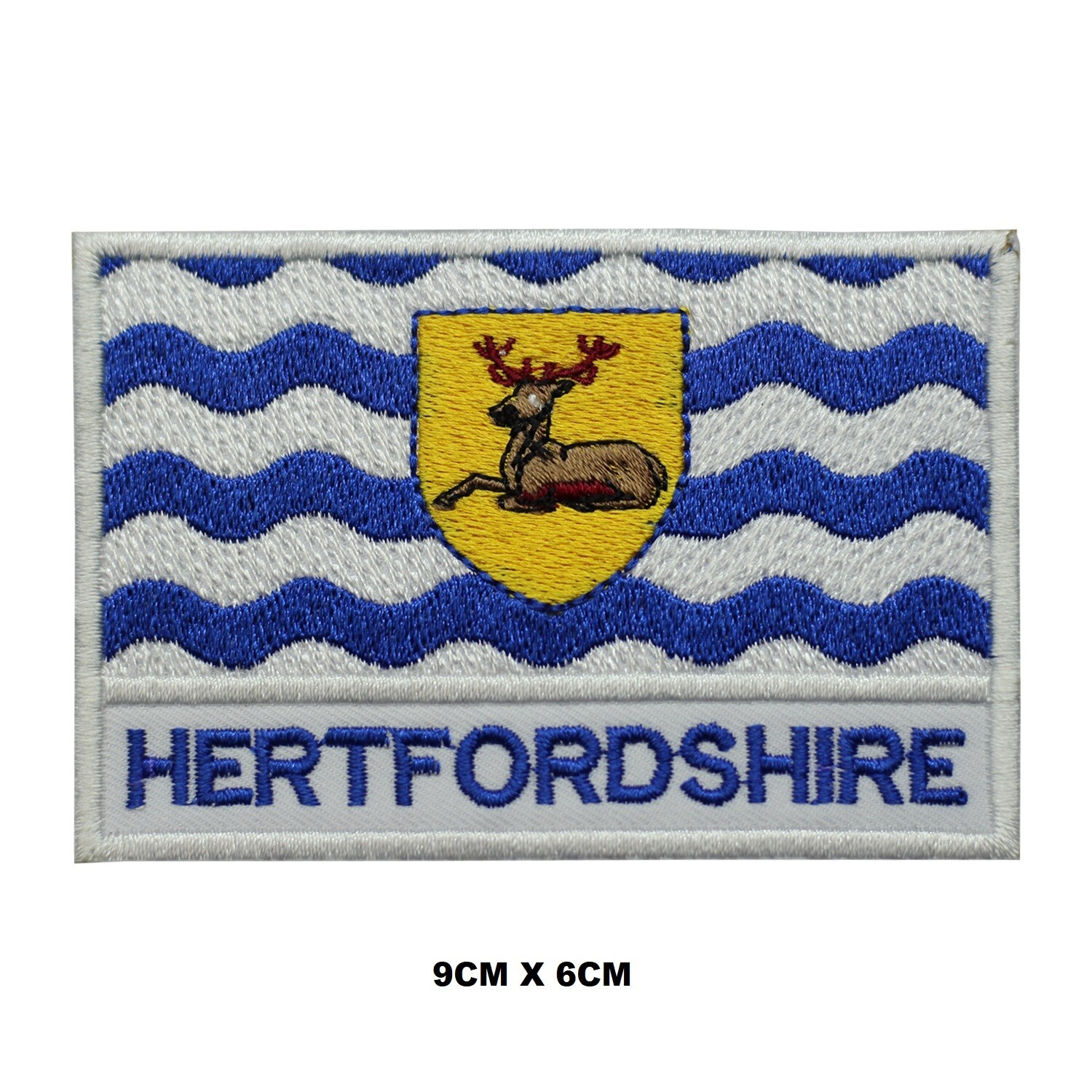 HERTFORDSHIRE County Flag Logo Embroidered Sew/Iron On Patch Patches ...