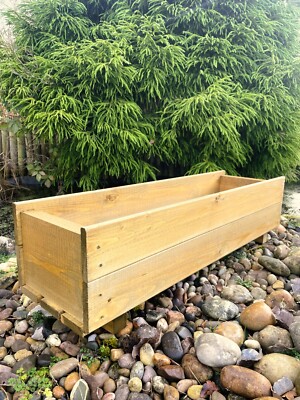Garden Plant Pot Boxes Wooden Outdoor Flower Plant Veg Herb Trough ...