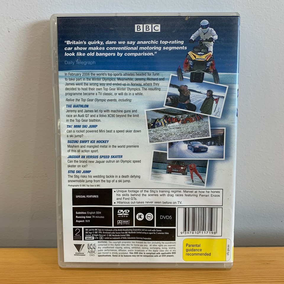 Top Gear Winter Olympics DVD 2006 PG PAL Region 4 Jeremy Clarkson Good ...