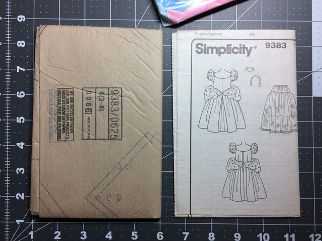 Simplicity 9383 Pattern Disney Princess Cinderella Costumes Child Size ...