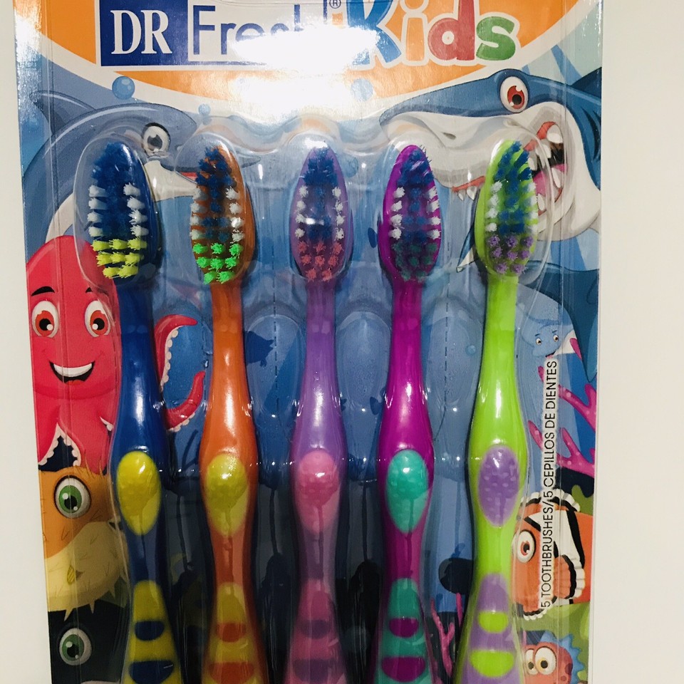 Toothbrush Dr Fresh Kids Toothbrush 5-Pack Extra Soft Age 3+ NEW | eBay