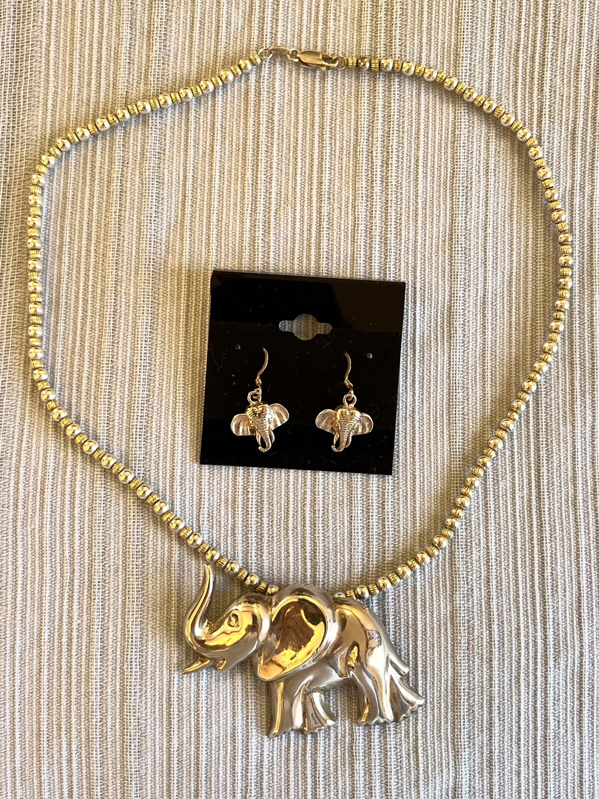 Sterling Silver Beaded Ball Necklace Earrings Set Republican Animal ...