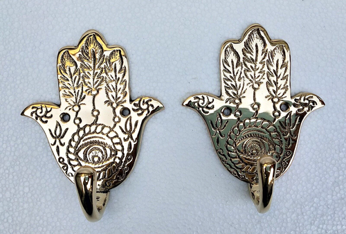 Brass Hamsa Wall Hooks Decorative Hook Lot of 2 Pcs | eBay Australia