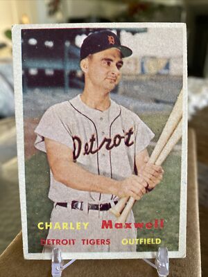 1957 Topps Baseball Charley Maxwell #205 Detroit Tigers Good Condition ...