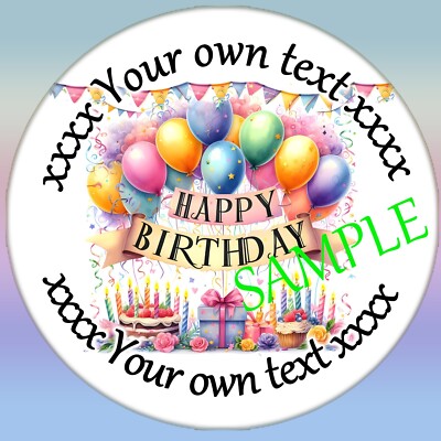 Personalised Party Stickers Party Bag & Sweet cone labels Gift Unisex ...