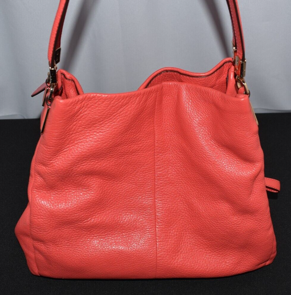Coach Madison Pebble Leather Salmon Pink Hobo Shoulder bad with Wallet ...