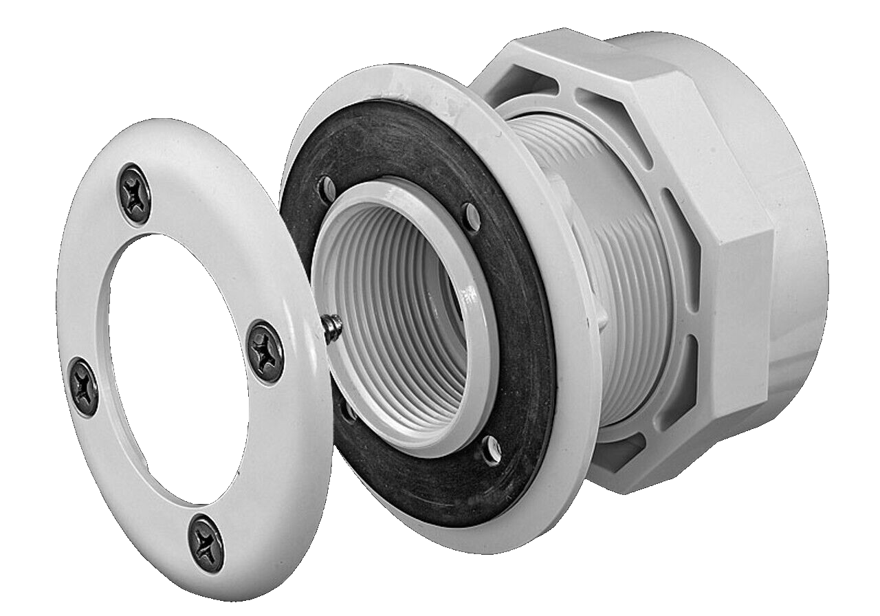 1.5" Vinyl Pool Return Line Inlet/Outlet Fitting 4-Screws Replc Hayward ...