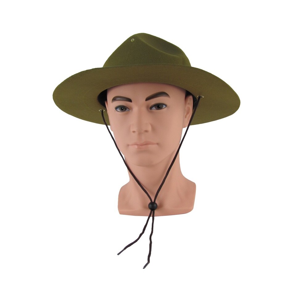 Olive Green Park Forest Ranger Hat Outdoor Cap Adult Trooper Costume ...
