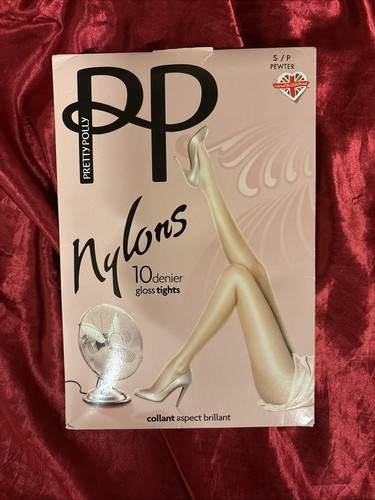 Pretty Polly Nylons 10 Denier Gloss Tights Pewter Grey Small | eBay UK