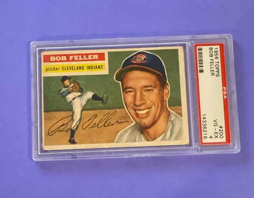 1956 TOPPS #200 BOB FELLER PSA 4 CLEVELAND Indians Card | eBay