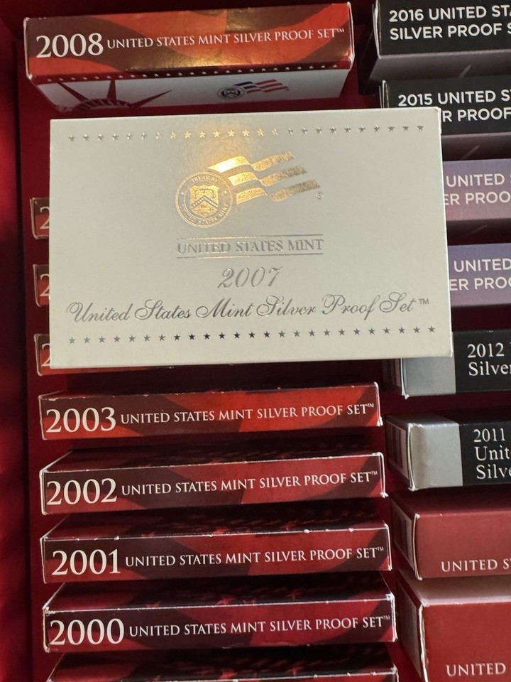 1999-2016 US MINT SILVER PROOF SETS IN CUSTOM PROOF SET STORAGE BOX | eBay