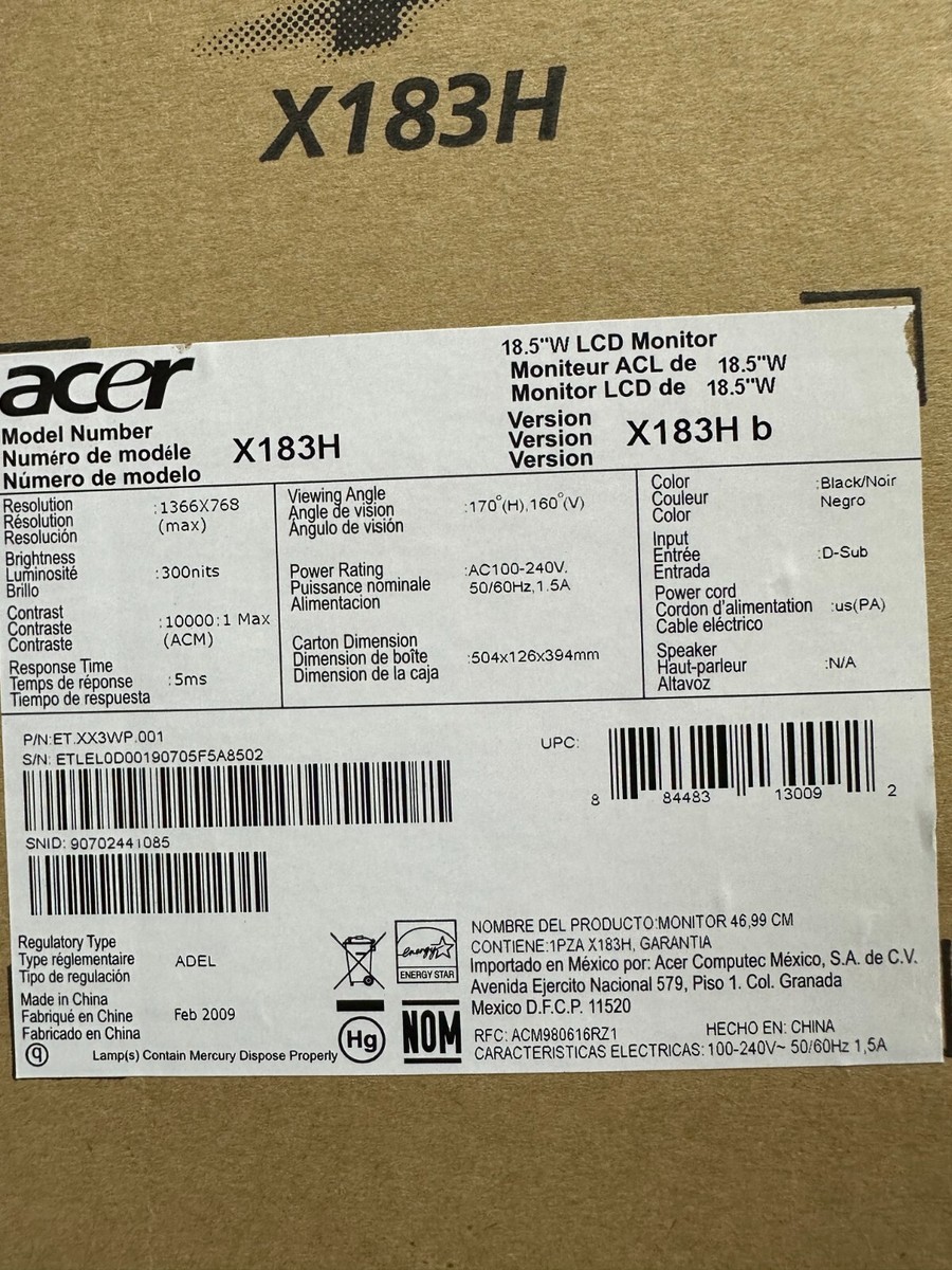 X183h Acer X183H 18.5 Inch LCD Monitor Un Boxing YouTube