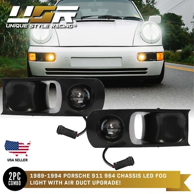 LED Projector Fog Light w/ Air Duct Trim Pair For 89-93 Porsche 911 ...