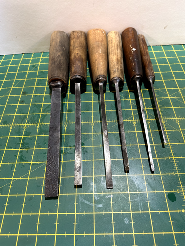 Nice Graduated Set of 6 no. Vintage Pig Sticker Chisels | eBay