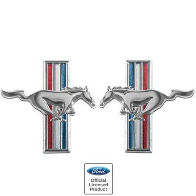 1965 1966 Mustang Fender Emblems Ornament Running Horse Chrome Left ...