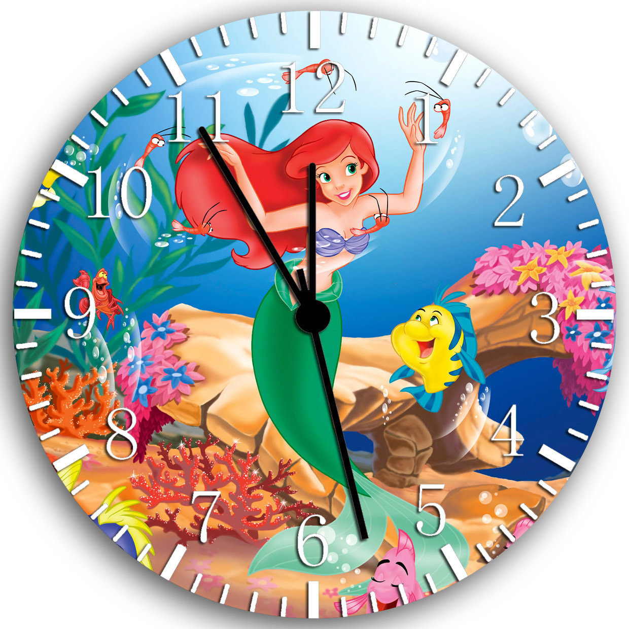 Little Mermaid Ariel Frameless Borderless Wall Clock Nice For Gifts ...