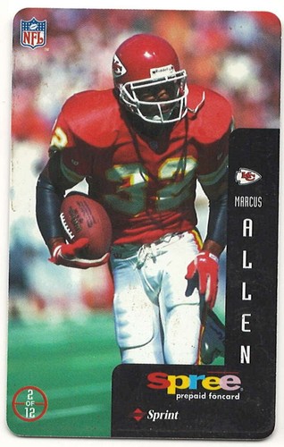 1997 Sprint Spree Prepaid Foncard Football #2 MARCUS ALLEN Kansas City ...