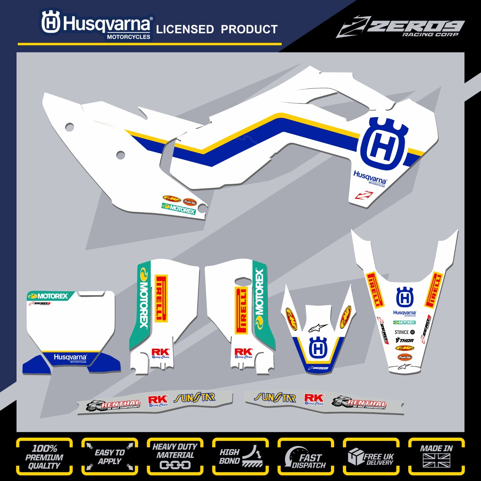 HUSQVARNA MX Graphics Kit Motocross Graphics TC FC TE FE 125-500 ...